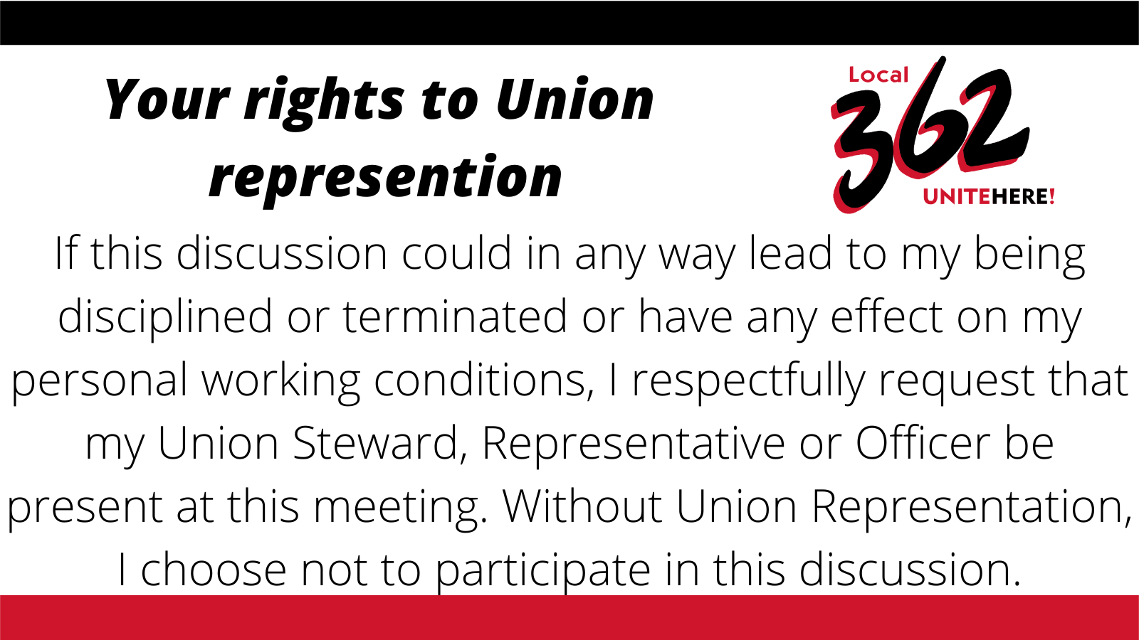 Your Rights at Work – UNITE HERE Local 362